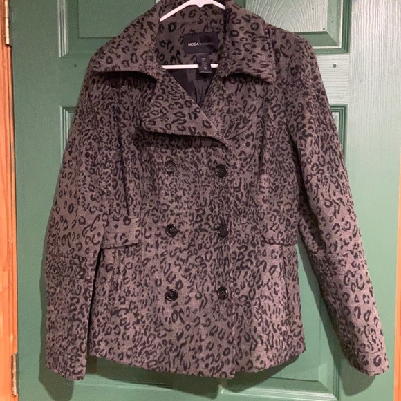 Moda International | Jackets & Coats | Woman Pea Coat In Leopard Print ...